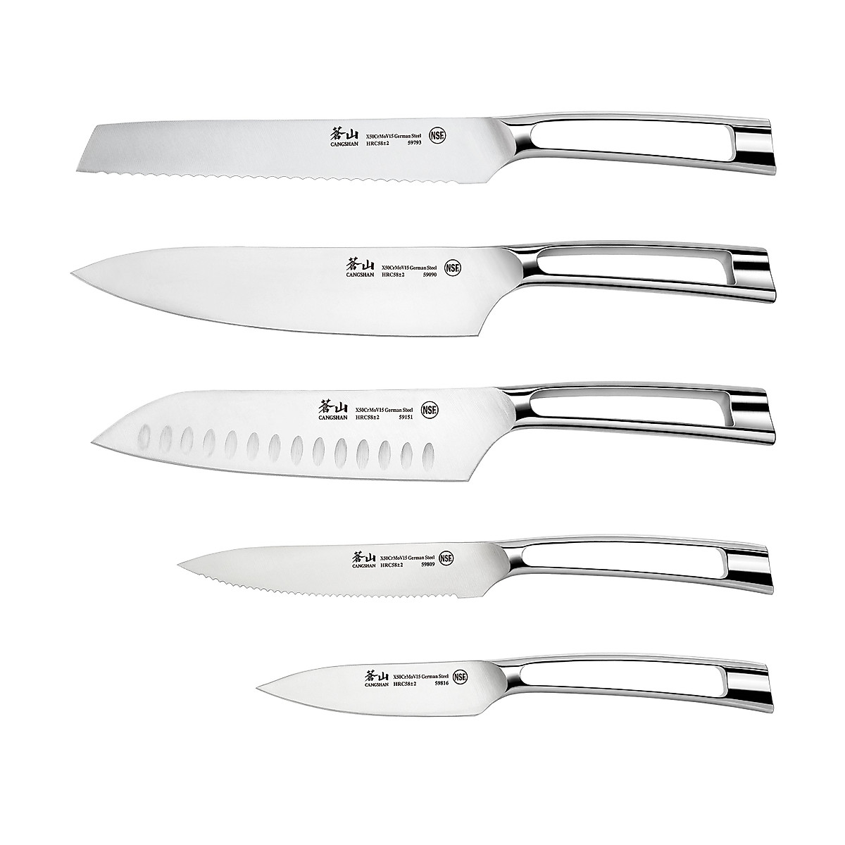 Cangshan N1 Series 59205 6-Piece German Steel Forged Knife Block Set, Oprah's Favorite Things 2017