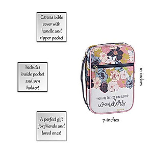 Creative Brands Prayerful Wings Canvas Bible Cover, 7 x 10-Inch, Works Wonders