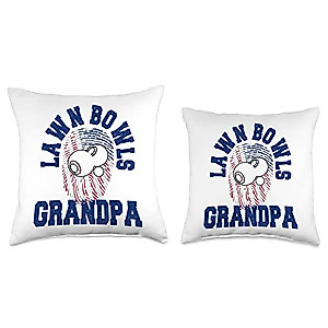 Lawn Bowls Grandpa Design Co. American Flag Fingerprint Patriotic Lawn Bowls Grandpa Throw Pillow, 16x16, Multicolor