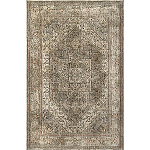 nuLOOM Carol Traditional Medallion Area Rug, 8x11, Beige