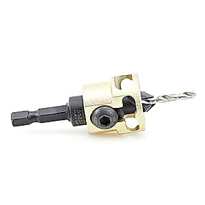 Amana Tool - 55237 Carbide Tipped Adjustable Countersink with Depth-Stop 3/8 Dia x 49 Degr