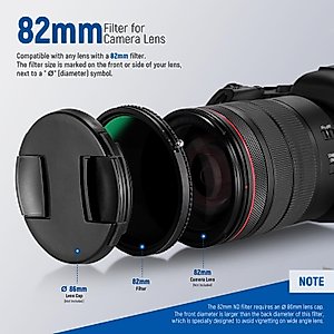 NEEWER 2 in 1 82mm Variable ND Filter ND2–ND32&CPL Filter(Circular Polarizer Filter) No X Cross/30 Layer Nano Coated/HD Optical Glass/Ultra Slim Aluminum Alloy Frame/Water Repellent/Scratch Resistant