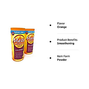 Metamucil Sugar Free Fiber Supplement, Orange Smooth 260 Servings