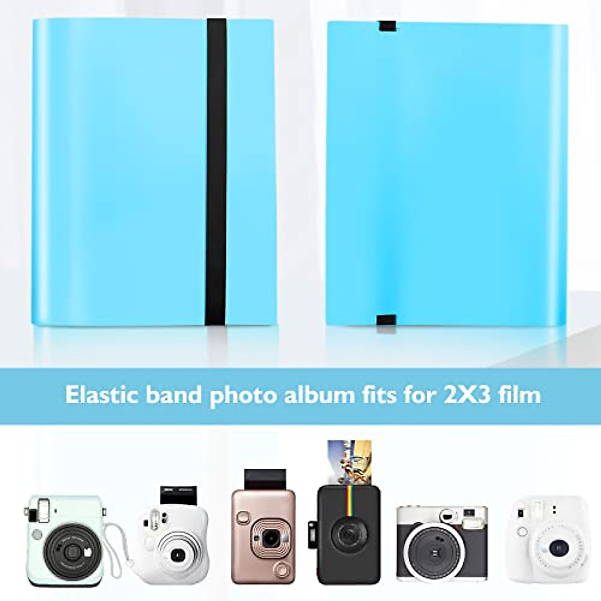 432 Pockets Photo Album for Fujifilm Instax Mini Camera, Polaroid Mini Camera, for Fujifilm Instax Mini 11 12 9 8 7+ Instant Camera (Blue)