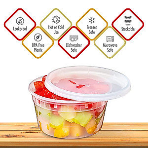 QUIDDITY WARE (16oz-Deli Containers with Lids Leakproof - 50 Pack BPA-Free Plastic Microwaveable Clear Food Storage Container Premium Heavy-Duty Quality, Freezer & Dishwasher Safe
