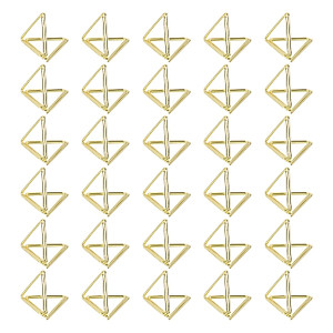 uxcell 30Pcs Triangle Shape Table Number Holders Mini Place Card Holders Carbon Steel Picture Holders for Tables Centerpieces, Wedding Reception, Parties, Banquets, Golden