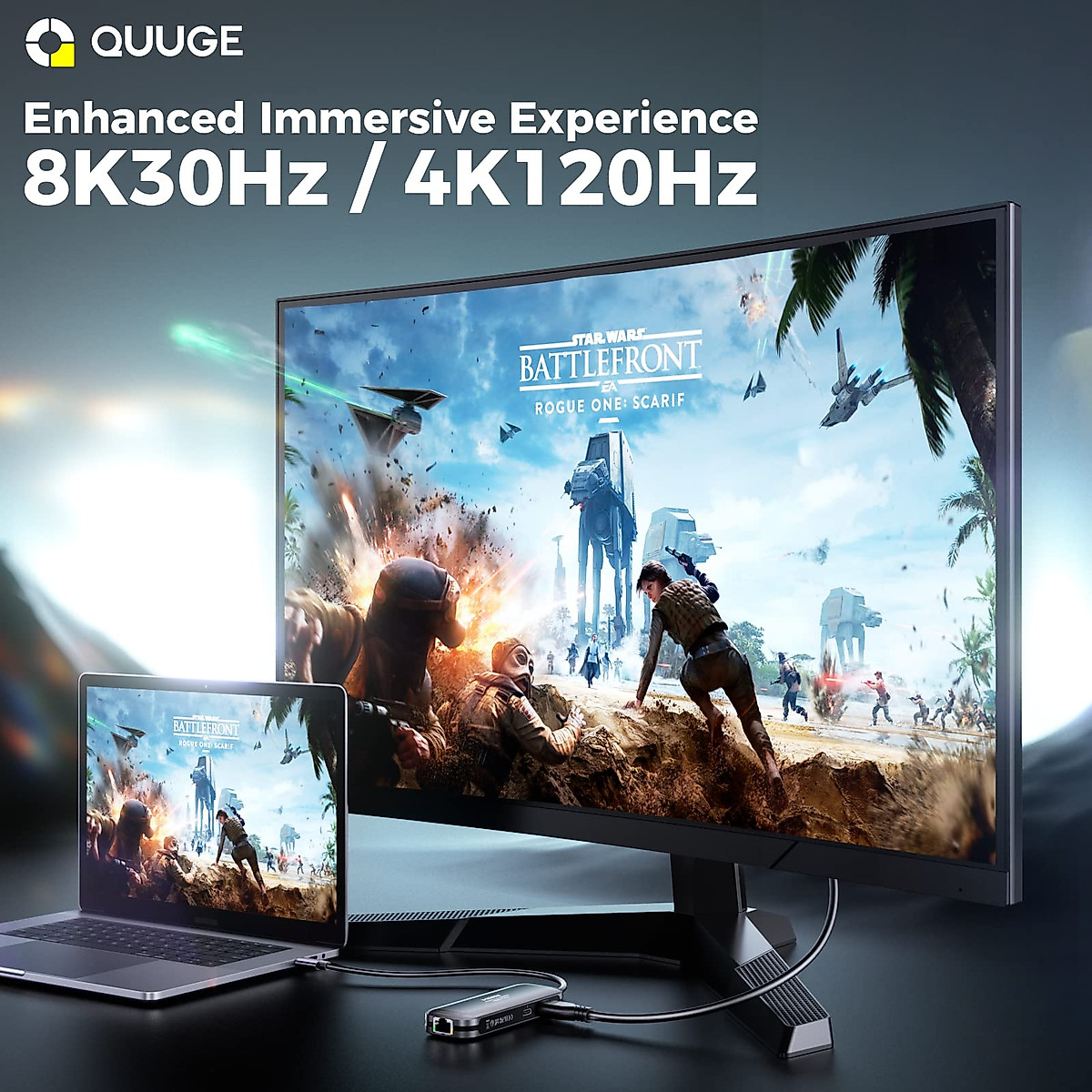 USB C Hub Multiport Adapter with 8K@30Hz / 4K@120Hz HDMI, 7 in 1 40Gbps USB C Docking Station for Laptop [100W PD, 10Gbps Data, 2.5G Ethernet, TF/SD 3.0] Compatible with MacBook Pro Air HP Dell More