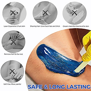 Madors Hard Wax Beads for Hair Removal -1lb/16oz Wax Beans Kit with 10 Wax applicator Sticks for Full Body, Facial, Brazilian Bikin,and legs…