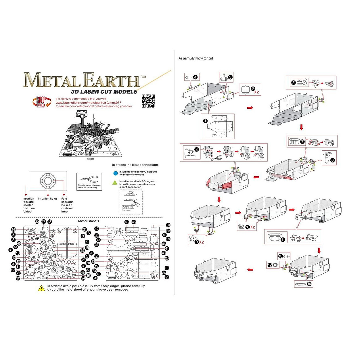 Fascinations Metal Earth Mars Rover 3D Metal Model Kit