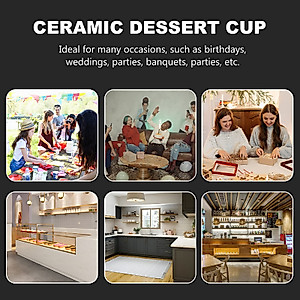 Yardwe Ceramic Footed Bowl Decorative Fruit Holder Dessert Display Stand for Kitchen Counter Centerpiece Table (4.7 Inches in Diameter, White)