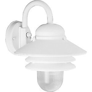 Progress Lighting P5645-30 Transitional One Wall or Ceiling Mount from Polycarbonate Outdoor Collection in White Finish Lighting Accessory, 10-Inch Width x 10-Inch Height