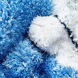 Well Woven Aphollo Light Blue Triangles Geometric Thick Soft Plush 3D Textured Shag Area Rug 8x10 (7'10" x 9'10")