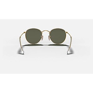 Ray-Ban RB3447 ROUND METAL 112/58 50M Matte Gold/Green Polarized Sunglasses For Men For Women + BUNDLE with Designer iWear Eyewear Kit