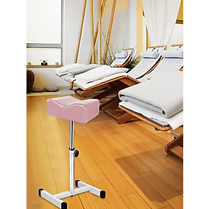Kalolary Pedicure Foot Rest, Adjustable Height Pedicure Stool Manicure Nail Equipment for Nail Technician Salon Spa (Pink)