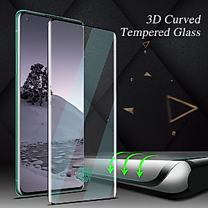 MAYtobe Designed For Oneplus 8, Oneplus 8 5G, Oneplus 8 5G UW 3D Curved Screen Protector Tempered Glass, HD Transparent, 9H Hardness, Bubble Free,