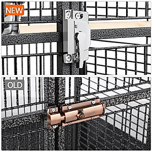 Yaheetech 61-inch Playtop Wrought Iron Large Parrot Bird Cages with Rolling Stand for Cockatiels Amazon Parrot Quaker Conure Parakeet Lovebird Finch Canary Small Medium Parrot Cage Birdcage, Black