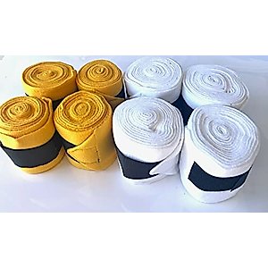 Fleece Horse Polo Wraps Set of 4 Bandages (Yellow)