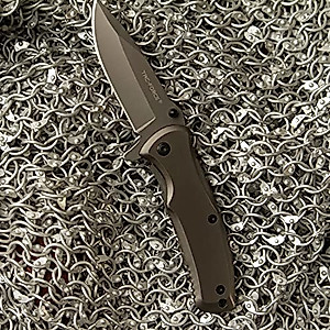 TAC FORCE Spring Assisted Folding Pocket Knife –Grey TiNite Coated Stainless Steel Blade and Handle, Frame Lock and Pocket Clip, Tactical, EDC, Rescue - TF-848