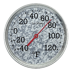 La Crosse 104-2822 8" Galvanized Thermometer