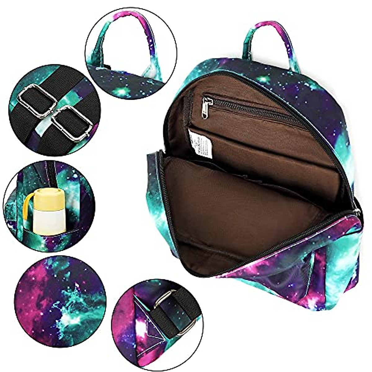 Bluboon Girls Mini Backpack Womens Small Backpack Purse Teens Cute Galaxy Travel Backpack Casual School Bookbag (Galaxy)