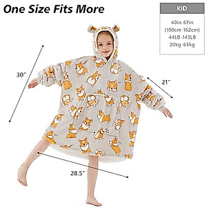 Homemate Wearable Blanket Hoodie, Cute and Funny Patterns Oversized Hoodie Sweatshirt Blanket for Adults Women Men，Cozy，Warm，Fuzzy Hoodie Blanket
