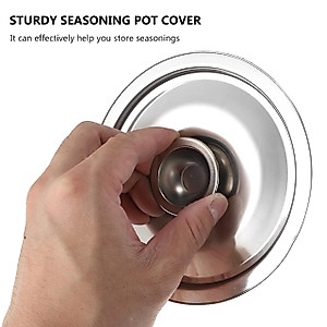 HAKIDZEL 1pc Stainless Steel Sturdy Seasoning Pot Lid Kitchen Gadget for Home Cooking Versatile Cover for Spice Pots and Seasoning Containers
