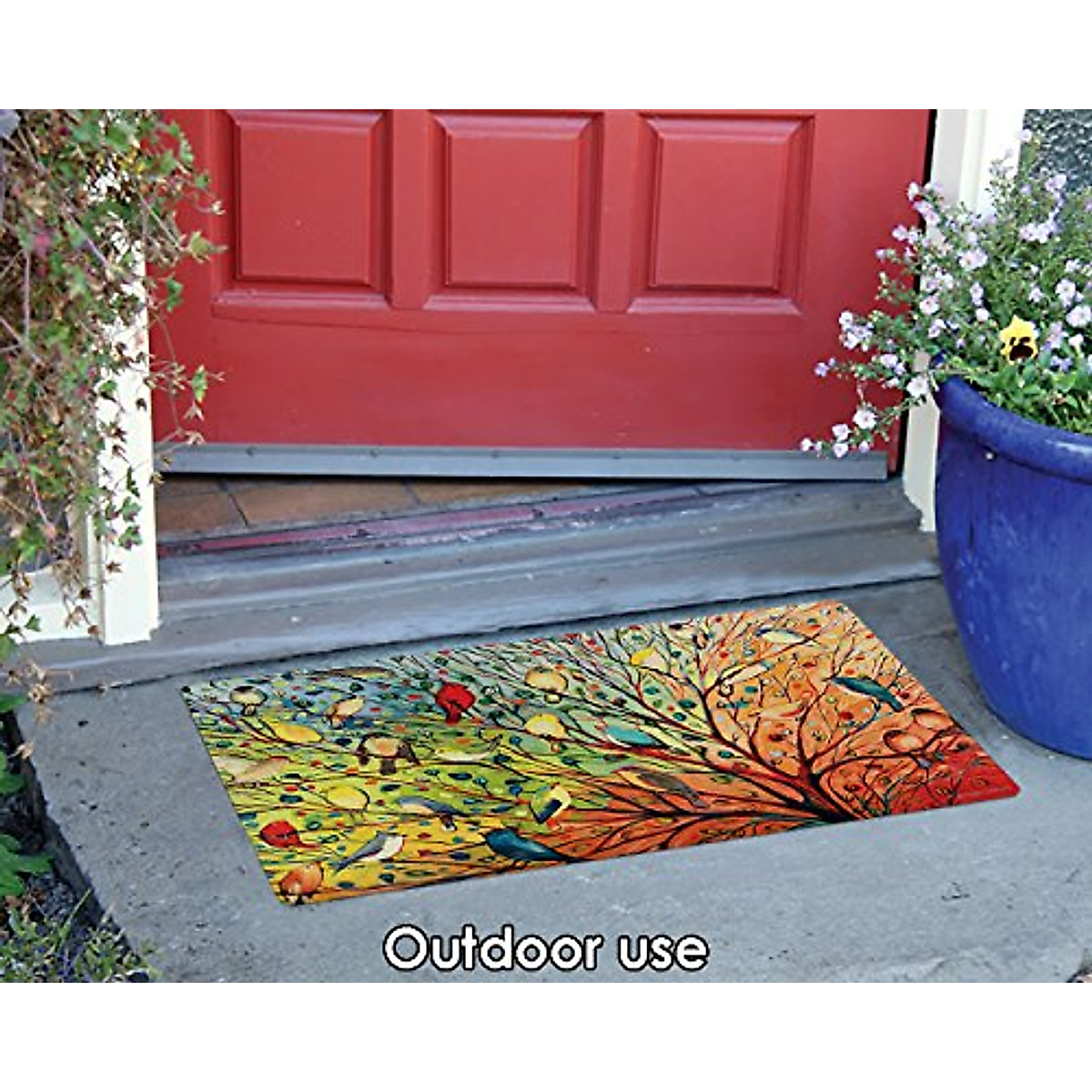 Toland Home Garden 800038 Tree Birds Bird Door Mat 18x30 Inch Spring Summer Fall Outdoor Doormat for Entryway Indoor Entrance