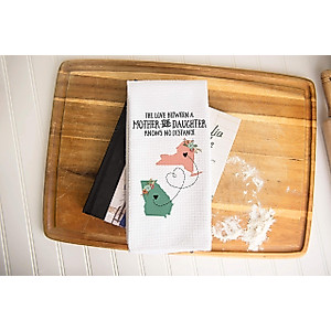 CANARY ROAD Personalized Kitchen Towel | Two State Mother Daughter | Gift For Mom | Gift For Her | Mother Present | Mothers Day Gift | Long Distance Map Gift | Unique Mom Gift | Gift for Daughter