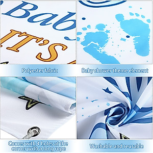 Redbaker Baby Shower Decorations Welcome It is a Boy Baby Shower Door Hanging Porch Sign Baby Shower Party Door Cover Banner Blue Boy Baby Backdrop Background for Gender Reveal Party Supplies