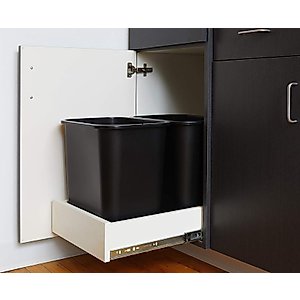 New Space Saving Trash Wastebasket, Convenient Open Recycle Trash Can, Minimalist Rectangular Garbage Bin, Fits Narrow Spaces in Commercial, Kitchen, Home Office, and Dorm. (Black)