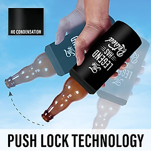 SANDJEST The Legend Has Retired 4-in-1 Design Tumbler Cup Can Cooler - 12oz Stainless Steel Insulated Cans Coozie Travel Mug Christmas, Birthday, Happy Retirement Gifts for Coworkers, Colleagues, Men