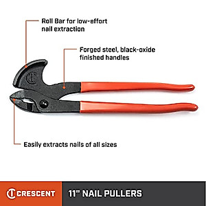 Crescent 11" Nail Puller Pliers - NP11,Red/Black