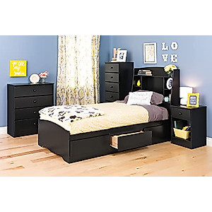 Prepac Astrid 6 Drawer Dresser for Bedroom, Tall Chest of Drawers, Bedroom Furniture, Clothes Storage and Organizer, 16.75" D x 20" W x 52.25" H, Black, BDBH-0401-1