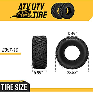 MOTOOS Set of 2 23x7-10 ATV UTV Tires 23x7x10 All-Terrain Mud Tires 4PR Tubeless