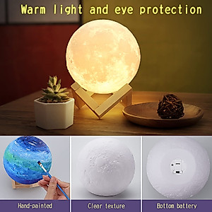 [ Update 2024] Paint Your Own Moon Lamp Kit, 5.9 inches-Button Battery Type DIY Moon Night Light for Kids Art Supplies Creativity Arts & Crafts Kit for Kids, Teen Girls Boy Birthday