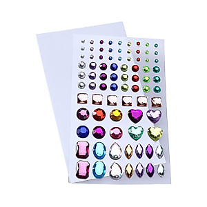 SEWACC Self Adhesive Acrylic Crystal Rhinestone Jewel Stickers Sheets Assorted Colors and Shapes for Crafts DIY Projects Nail Multicolor Type 2