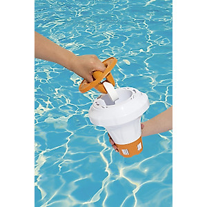 Flowclear Floating Pool Chemical Dispenser with ChemGuard Glove