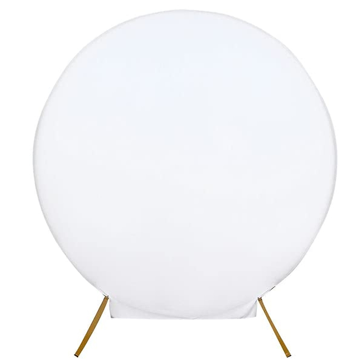 Efavormart 7.5ft White 2-Sided Spandex Fit Round Wedding Arch Backdrop Cover