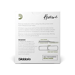 D'Addario Woodwinds Reserve Soprano Saxophone Reeds, Strength 3.0+,10-Pack
