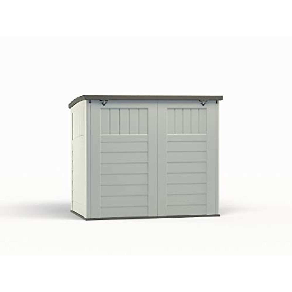 Suncast Horizontal Outdoor Storage Shed for Backyards and Patios 34 Cubic Feet Capacity for Garbage Cans, Tools and Garden Accessories, No Size, Vanilla
