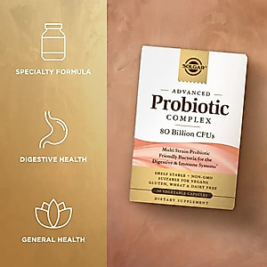 Solgar Advanced Probiotic Complex, 30 Vegetable Capsules - 80 Billion CFU Multi Strain Probiotic - Everyday Care for Digestive & Immune Systems - Non-GMO, Vegan, Gluten & Dairy Free, 30 Servings