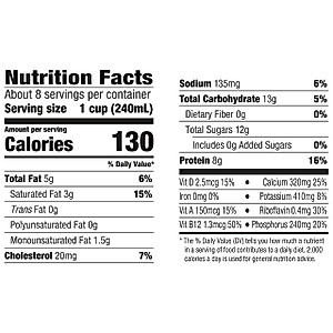 Horizon Organic DHA Omega-3 Milk, DHA 2 Percent Milk, 64 FL OZ Half Gallon Carton