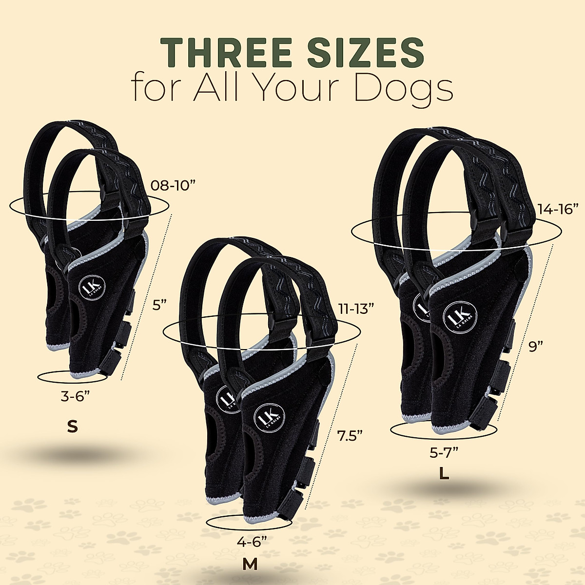 LA KALBA Dog Knee Brace for Torn Acl Hind Leg - Neoprene Dog Leg Braces for Back Leg with Aluminium Splints, ACL Knee Brace for Dogs with Reflective Trims (Left Leg - Small)