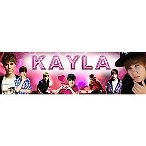 Justin Bieber #2-8.5"x30" Personalized Name Poster, Customize Name Sign, Birthday Party Banner
