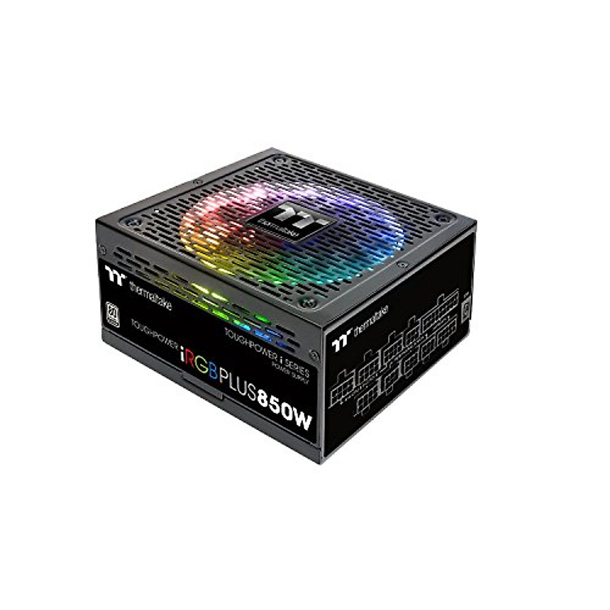 Thermaltake Toughpower iRGB Plus 850W 80+ Platinum Digital RGB LED Smart Zero Fan SLI/Crossfire Ready ATX12V v2.4 / SSI EPS v2.92 Power Supply 10 YR Warranty PS-TPI-0850F2FDPU-1