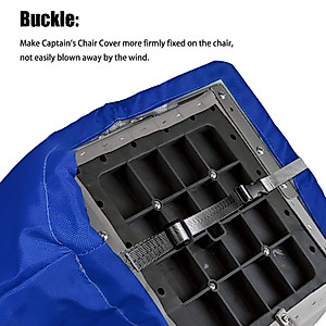 Boat Seat Cover Heavy Duty Oxford Fabric, Captain's Chair Cover Weather Resistant 420D Waterproof, Boat Bench Chair Seat Cover,Full Length Protection for Your Helm Chair Protective Cover （Blue）