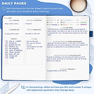 Clever Fox Self-Care Journal – Daily Reflection Notebook – Mental Health & Personal Development Planner, Meditation & Mood Log, A5 (Mystic Blue)