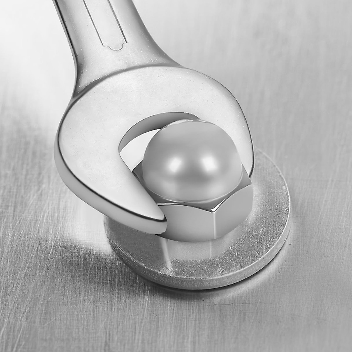 #10-32 Acorn Hex Cap Dome Head Nuts, 304 Stainless Steel 18-8, Bright Finish, Pack of 50