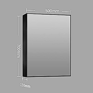 ZAYEN Bathroom Mirror Cabinet, Metal Bathroom Mirror Cabinet Modern Wall Mounted Rectangle Storage Cabinet Locker Wall Cabinet with Makeup Mirror