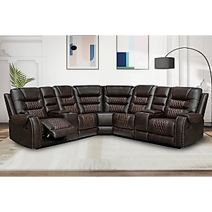 Kingway Sofas, 2 Recliner Seat, Brown